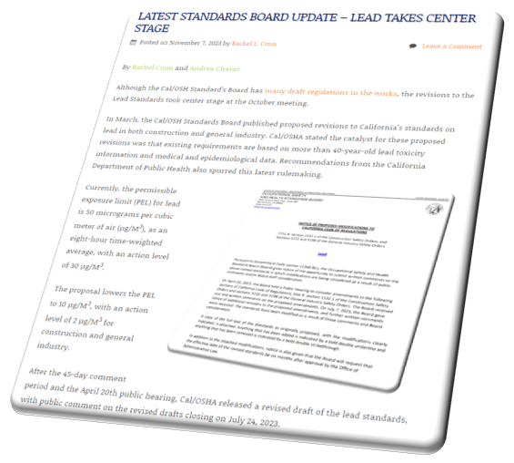 Latest Cal/OSHA Updates- Standards Board Vote on the Revised Lead ...