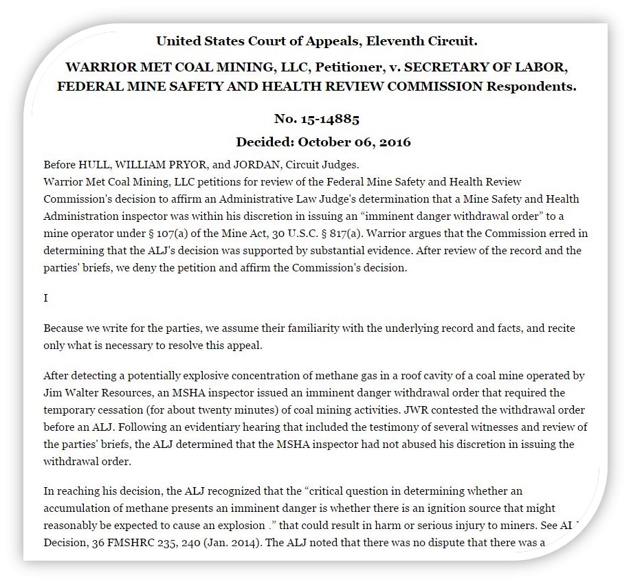 Federal Appeals Court Sides With MSHA And Review Commission On Imminent ...